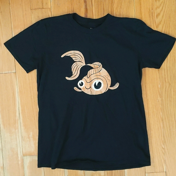 Threadless | Shirts | Threadless Graphic Tshirt Fish Motif Black Mens ...
